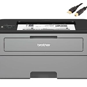 Brother HL_L23 Series Compact Monochrome Laser Printer, 32ppm, 250 Sheets, Wireless, Mobile Printing, Auto 2-Sided Printing, with MTC Printer Cable, Black