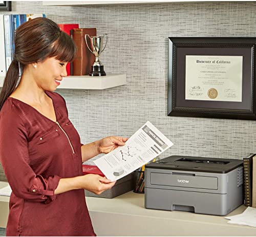 Brother HL_L23 Series Compact Monochrome Laser Printer, 32ppm, 250 Sheets, Wireless, Mobile Printing, Auto 2-Sided Printing, with MTC Printer Cable, Black