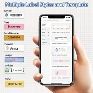 FOUAVRTEL Label Maker Machine with Tape D110 Portable Wireless Bluetooth Label Printer Direct Thermal Printer Rechargeable Labeler Handheld with Multiple Templates Inkless Office Home