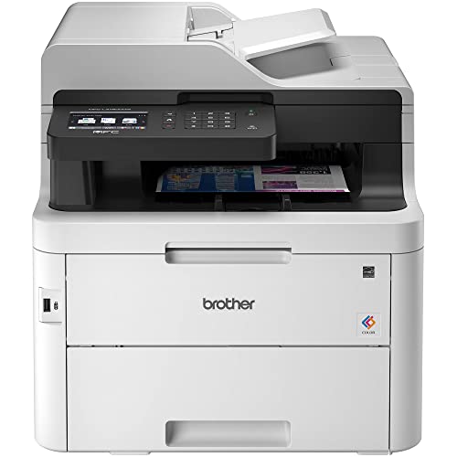 Brother Color MFC-L3750CDW All-in-One Digital Wireless Laser Printer - Print Copy Scan Fax - 24 ppm, 600 x 2400 dpi, Auto 2-Sided Printing, 50-Sheet ADF, 3.7" TFT Touchscreen LCD, Ethernet, BROAGE