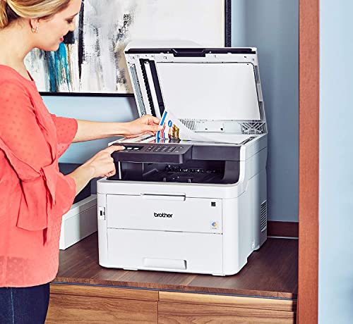 Brother Color MFC-L3750CDW All-in-One Digital Wireless Laser Printer - Print Copy Scan Fax - 24 ppm, 600 x 2400 dpi, Auto 2-Sided Printing, 50-Sheet ADF, 3.7" TFT Touchscreen LCD, Ethernet, BROAGE