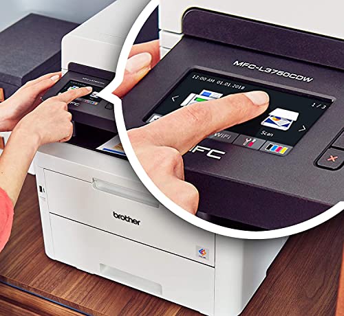 Brother Color MFC-L3750CDW All-in-One Digital Wireless Laser Printer - Print Copy Scan Fax - 24 ppm, 600 x 2400 dpi, Auto 2-Sided Printing, 50-Sheet ADF, 3.7" TFT Touchscreen LCD, Ethernet, BROAGE