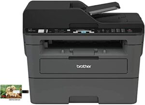 brother mfc l2700 series compact wireless monochrome laser all-in-one printer, adf, mobile printing, print copy scan fax, 2-line lcd, up to 32 pages/min, auto duplex printing, 32gb tela usb card