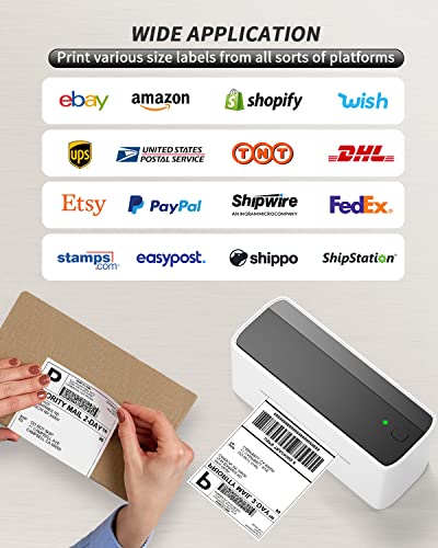 Phomemo Bluetooth Thermal Label Printer, Wireless Label Printer for Shipping Package & Small Business, 4x6 Address Label Printers, Thermal Printer Support iPhone, iPad, Mac, Windows, Android