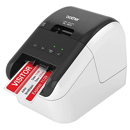 Brother QL-800 High-Speed Professional Label Printer - Wired USB Connectivity - 2.4" Wide, 300 x 300 dpi, 93 Labels Per Minute, Automatic Cutter, Black and Red Printing, Postage and Barcode Printer