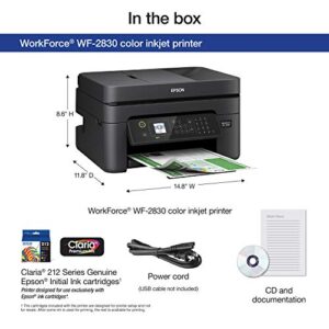 Epson Workforce WF-2930 Wireless All-in-One Printer with Scan, Copy, Fax, Auto Document Feeder, Automatic 2-Sided Printing and 1.4" Color Display