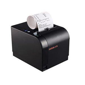 rongta thermal receipt printer, 80mm receipt printers, thermal pos printer with auto cutter support cash drawer,usb serial ethernet support esc/pos, compatible with windows/mac/linux (rp820)