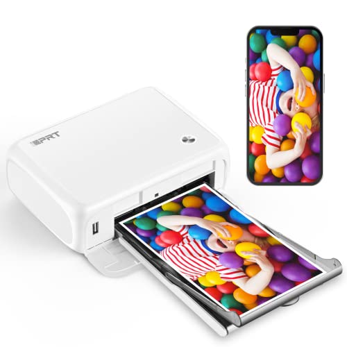 iDPRT 4'' x 6'' Photo Printer, Instant Photo Printer with 10 Sheets & 1 Ribbon, Full-Color Photo, AR Video Printing, Thermal Dye Sublimation, Thermal Photo Printer for Home Use, Support iOS Android