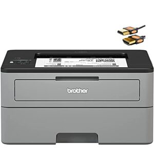 brother hl-l2350dw series compact wireless monochrome laser printer – mobile printing – auto duplex printing – up to 32 pages/min – up to 250 sheet paper – 1-line lcd display + hdmi cable