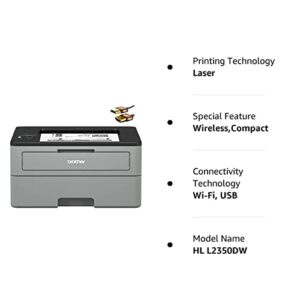 Brother HL-L2350DW Series Compact Wireless Monochrome Laser Printer - Mobile Printing - Auto Duplex Printing - Up to 32 Pages/min - Up to 250 Sheet Paper - 1-line LCD Display + HDMI Cable