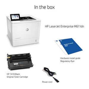 HP LaserJet Enterprise M611dn Monochrome Printer with built-in Ethernet & 2-sided printing (7PS84A) White