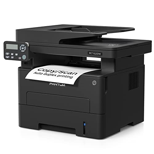 Pantum Wireless All-in-One Multifunction Laser Printer M7102DW, Print Copy Scan, (Monochrome) Black and White Only, Mobile Printing and Duplex Printing with 50-Sheet ADF, High Speed 35 PPM