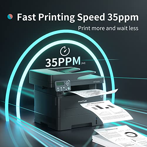 Pantum Wireless All-in-One Multifunction Laser Printer M7102DW, Print Copy Scan, (Monochrome) Black and White Only, Mobile Printing and Duplex Printing with 50-Sheet ADF, High Speed 35 PPM