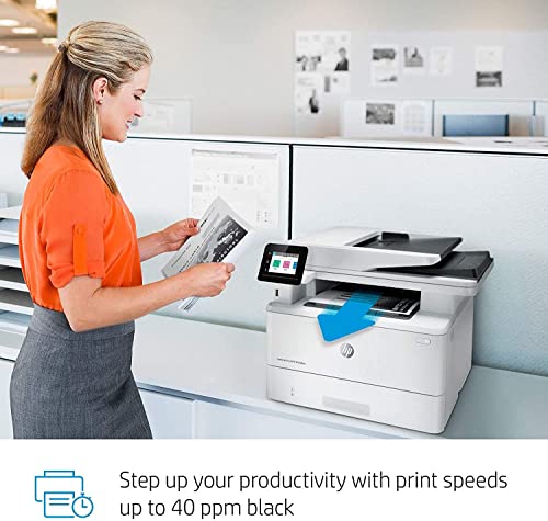 HP Laserjet Pro MFP M428fdn All-in-One Wired Monochrome Laser Printer, White - Print Scan Copy Fax - 40 ppm, 1200 x 1200 dpi, 512MB Memory, Auto Duplex Printing, 50-Sheet ADF, Ethernet, Cbmou Webcam