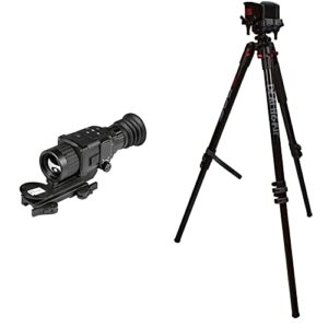 agm rattler ts35-384 thermal imaging riflescope 384×288 & bog deathgrip aluminum tripod with durable aluminum frame, lightweight, stable design, bubble level, adjustable legs