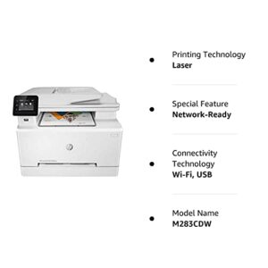 HP Laser Jet PRO M283CDW Color MFP 22PPM 256 MB 7KW73A (Renewed)