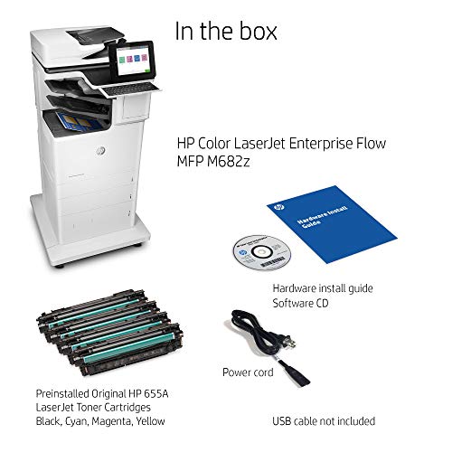 HP Color LaserJet Enterprise Flow M682z Multifunction Duplex Printer with Pull-Out Keyboard and 3-bin Stapler/Stacker (J8A17A)