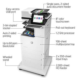 HP Color LaserJet Enterprise Flow M682z Multifunction Duplex Printer with Pull-Out Keyboard and 3-bin Stapler/Stacker (J8A17A)