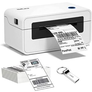 shipping lable printer – 4×6 printer with lables 100 pcs direct thermal label printing for shipment package, high speed usb shipping label maker for ups, fedex, etsy, ebay, amazon barcode printing