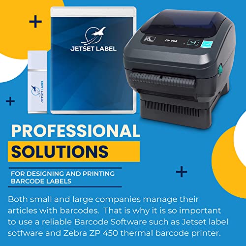 Zebra ZP450 Network Edition (ZP 450) Label Thermal Bar Code Printer | USB and Ethernet Connectivity 203 DPI Resolution | Made for UPS WorldShip | Includes JetSet Label Software