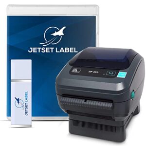 Zebra ZP450 Network Edition (ZP 450) Label Thermal Bar Code Printer | USB and Ethernet Connectivity 203 DPI Resolution | Made for UPS WorldShip | Includes JetSet Label Software