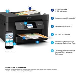 Epson Workforce Pro WF-3823 All-in-One Wireless Color Inkjet Printer, Black - 4-in-1 Print Scan Copy Fax - 2.7" Touchscreen, 21 ppm, 4800 x 2400 dpi, Auto Duplex Printing, 35-Sheet ADF, Ethernet