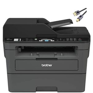 brother l-2710dw series compact monochrome all-in-one laser printer i print copy scan fax i wirless i mobile printing i auto 2-sided printing i adf i 32 ppm i adf + printer cable