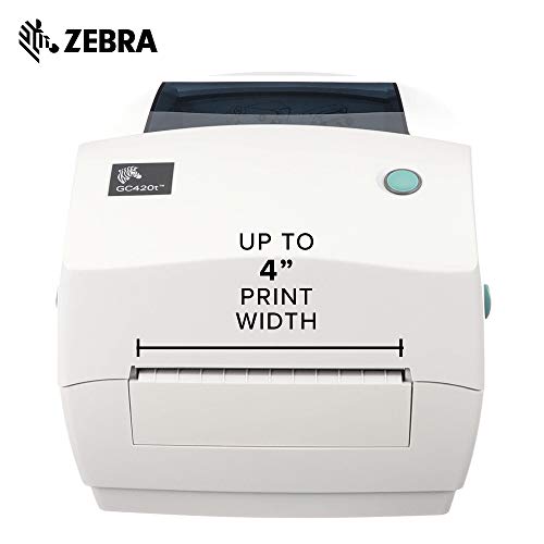 ZEBRA GC420t Thermal Transfer Desktop Printer Print Width of 4 in USB Serial and Parallel Port Connectivity GC420-100510-000