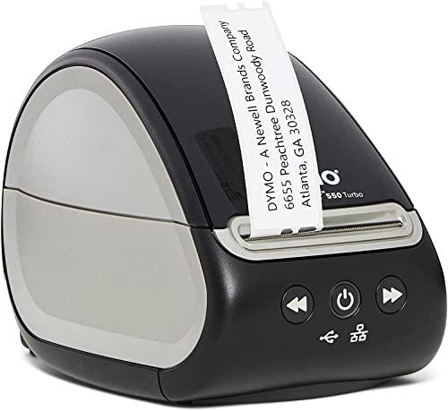 DYMO LabelWriter 550 Turbo Direct Thermal Label Printer, USB and LAN Connectivity Monochrome Label Maker - Print up to 90 Labels Per Minute, 300 dpi, Auto Label Recognition