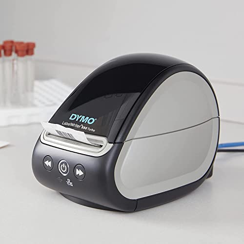 DYMO LabelWriter 550 Turbo Direct Thermal Label Printer, USB and LAN Connectivity Monochrome Label Maker - Print up to 90 Labels Per Minute, 300 dpi, Auto Label Recognition