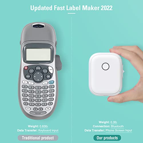 X-HOUND Label Maker Machine with Tape, Portable Bluetooth Label Printer for Organizing with Multiple Templates and Wireless Connection, Rechargeable Sticker Maker for Home/Office/School/Kitchen