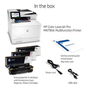 HP Color Laserjet Pro Multifunction M479fdn Laser Printer with One-Year, Next-Business Day, Onsite Warranty (W1A79A) White (Renewed)