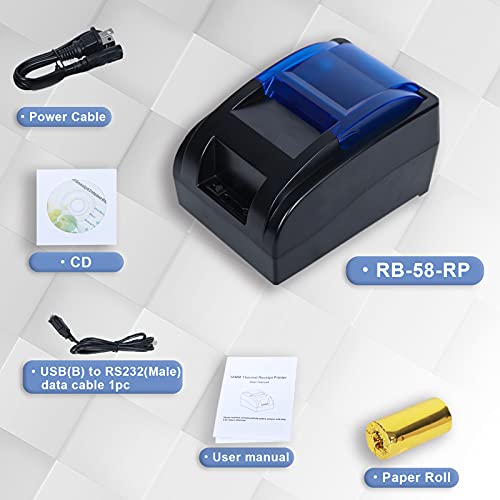 RIBAO Thermal POS Printer Receipt Printer Connect BC-55 BC-40 BCS-160 Mixed Bill Money Counter 58mm USB Cash Drawer Interface NOT for Square