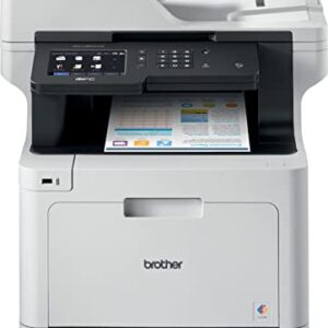 Brother Color MFC-L8900CDW Wireless All-in-One Laser Printer, White - Print Copy Scan Fax - 33 ppm, 2400 x 600 dpi, 5" Touchscreen LED, Auto Duplex Printing, 70-Sheet ADF, NFC, Ethernet