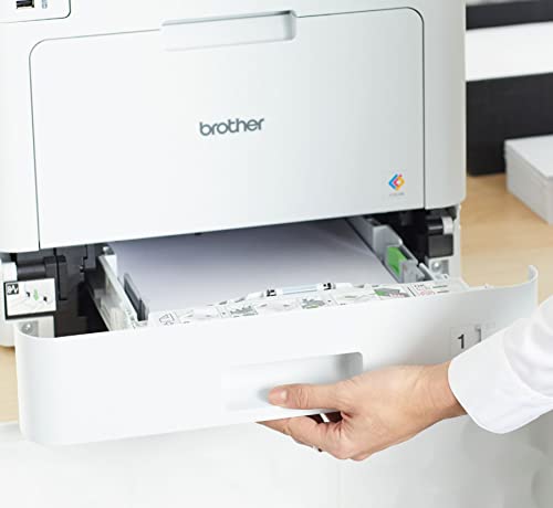 Brother Color MFC-L8900CDW Wireless All-in-One Laser Printer, White - Print Copy Scan Fax - 33 ppm, 2400 x 600 dpi, 5" Touchscreen LED, Auto Duplex Printing, 70-Sheet ADF, NFC, Ethernet