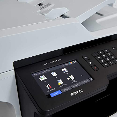 Brother Color MFC-L8900CDW Wireless All-in-One Laser Printer, White - Print Copy Scan Fax - 33 ppm, 2400 x 600 dpi, 5" Touchscreen LED, Auto Duplex Printing, 70-Sheet ADF, NFC, Ethernet