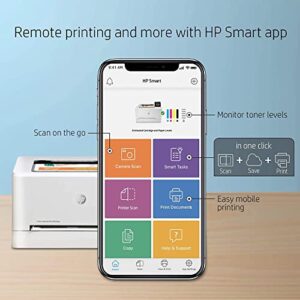 HP Color Laserjet Pro M255dw Wireless Laser Printer, Auto 2-Sided Printing, Remote Mobile Print, 22 ppm, 250-Sheet, Compatible with Alexa, White - Bundle with JAWFOAL Printer Cable