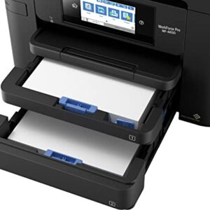 Epson Workforce Pro WF-4830 All-in-One Wireless Color Inkjet Printer - Print Scan Copy Fax - 4.3" Touchscreen Display, 25 ppm, 4800 x 2400 dpi, Auto 2-Sided Printing, 50-sheet ADF, 500-Sheet, Ethernet