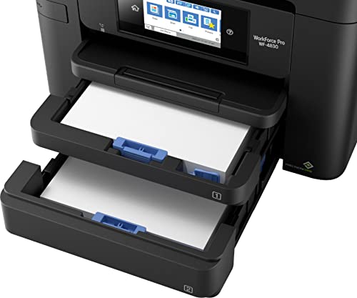 Epson Workforce Pro WF-4830 All-in-One Wireless Color Inkjet Printer - Print Scan Copy Fax - 4.3" Touchscreen Display, 25 ppm, 4800 x 2400 dpi, Auto 2-Sided Printing, 50-sheet ADF, 500-Sheet, Ethernet