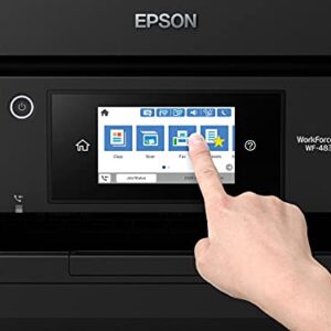 Epson Workforce Pro WF-4830 All-in-One Wireless Color Inkjet Printer - Print Scan Copy Fax - 4.3" Touchscreen Display, 25 ppm, 4800 x 2400 dpi, Auto 2-Sided Printing, 50-sheet ADF, 500-Sheet, Ethernet