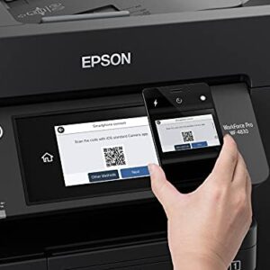 Epson Workforce Pro WF-4830 All-in-One Wireless Color Inkjet Printer - Print Scan Copy Fax - 4.3" Touchscreen Display, 25 ppm, 4800 x 2400 dpi, Auto 2-Sided Printing, 50-sheet ADF, 500-Sheet, Ethernet