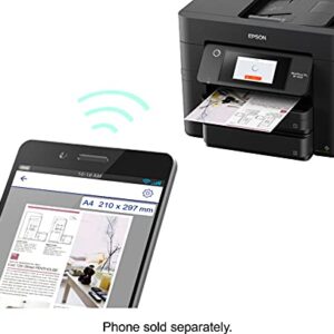 Epson Workforce Pro WF-4830 All-in-One Wireless Color Inkjet Printer - Print Scan Copy Fax - 4.3" Touchscreen Display, 25 ppm, 4800 x 2400 dpi, Auto 2-Sided Printing, 50-sheet ADF, 500-Sheet, Ethernet