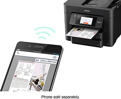 Epson Workforce Pro WF-4830 All-in-One Wireless Color Inkjet Printer - Print Scan Copy Fax - 4.3" Touchscreen Display, 25 ppm, 4800 x 2400 dpi, Auto 2-Sided Printing, 50-sheet ADF, 500-Sheet, Ethernet