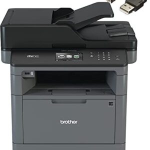 Brother MFC-L5705DW Business Monochrome Laser All-in-One Printer, Duplex Printing, Scan and Copy, 1200 x 1200 dpi, 42ppm, 256MB, Bundle with JAWFOAL Printer Cable