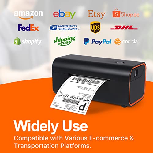 Thermal Shipping Label Printer - Direct Thermal High Speed Printer - Compatible with Amazon, Ebay, Etsy, Shopify - 4×6 Label Printer Multifunctional Printing - Compatible with Windows/Mac OS