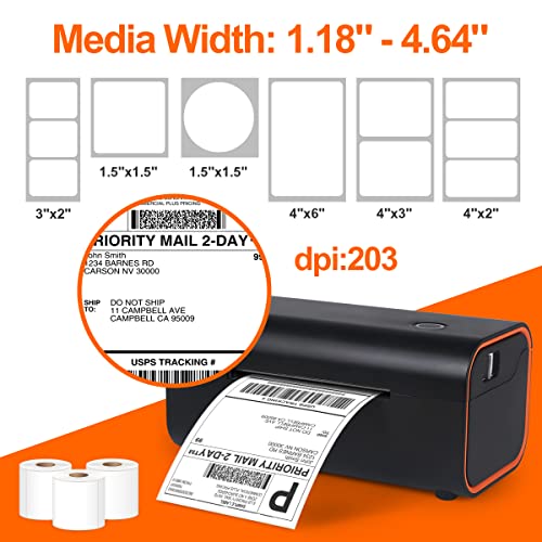 Thermal Shipping Label Printer - Direct Thermal High Speed Printer - Compatible with Amazon, Ebay, Etsy, Shopify - 4×6 Label Printer Multifunctional Printing - Compatible with Windows/Mac OS