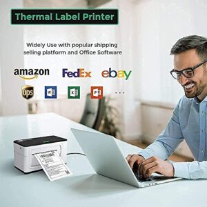 MUNBYN Thermal Label Printer 4x6, with Label Holder, High Speed Direct USB Thermal Barcode 4×6 Shipping Label Printer Marker Writer Machine