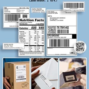 Shipping Label Printer for Shipping Packages, Desktop Thermal Label Printer for Small Business, Address Barcode Printer Compatible with UPS FedEx USPS Etsy Shopify Ebay DHL, Roll/Fanfold 4x6 Labels