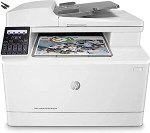 hp laserjet pro mfp m183fw all-in-one wireless color laser printer, print,copy,scan,fax, 16ppm, 600×600 dpi, auto duplex printing, 2-line display, 35-page adf, wulic printer cable