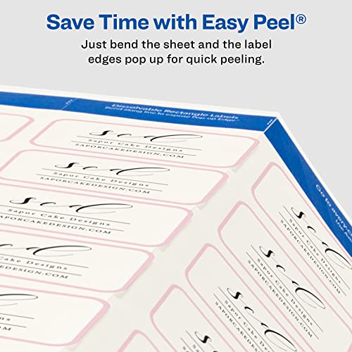 Avery Printable Dissolvable Rectangle Labels, 1-1/4" x 2-3/8", White, 90 Customizable Labels (4224)